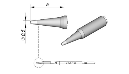C105-106 Tip Cartridge 0.5mm