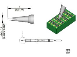 C115-117 Tip Cartridge 0.4 x 0.2mm