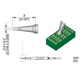 C115-117 Tip Cartridge 0.4 x 0.2mm