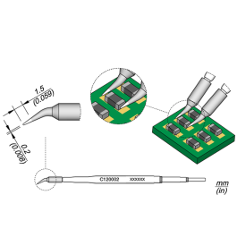 JBC Tools C120-002 Tip cartridge chip component 0.2m dia x 1.5mm (each ...
