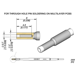 JBC C210017 Tip Cartridge To Solder Through Hole Components On ...