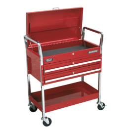 Sealey 2-Level Heavy-Duty Trolley with Lockable Top & 2 Drawers ...