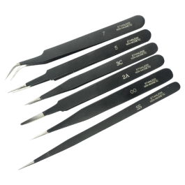 ESD Tweezer Set - SS, OO, 2A, 3C, 5, 7